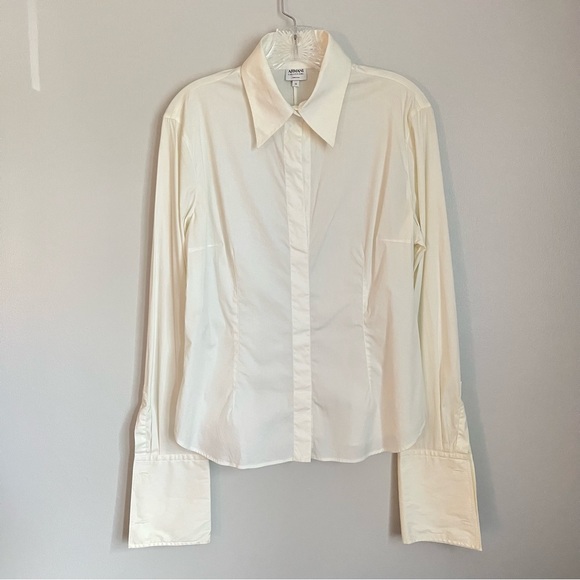 Armani Collezioni | Tops | Armani Collezioni Ivory Dress Shirt French ...